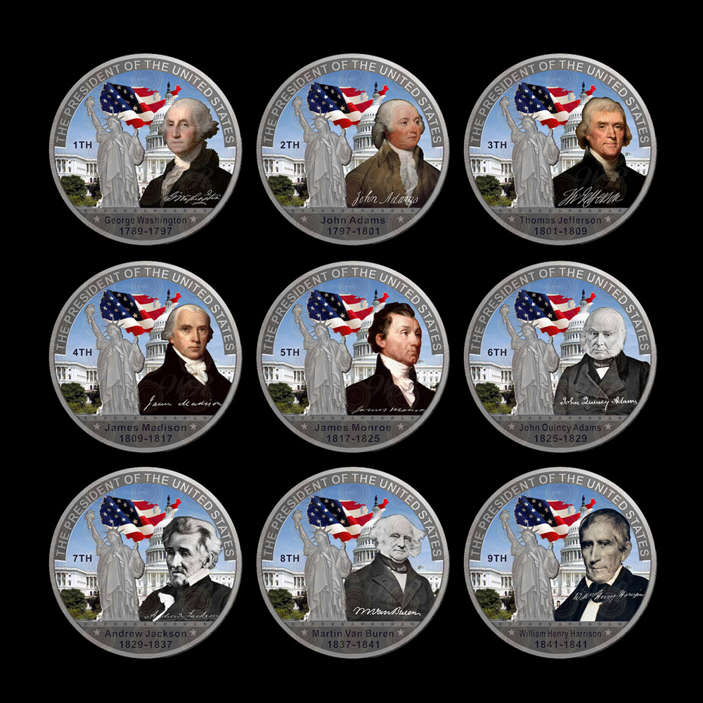 WR All 45 US Presidents Silver Plated Coin Sets Gift Coin Collection ...