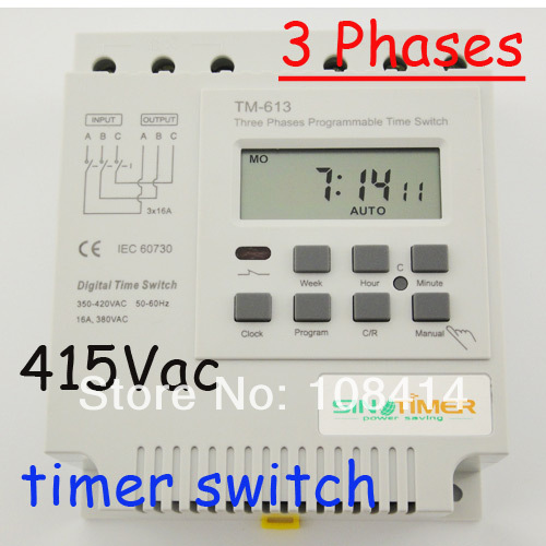 Buy Three Phases 380v 415v Timer Programmable Switch Free Shipping From