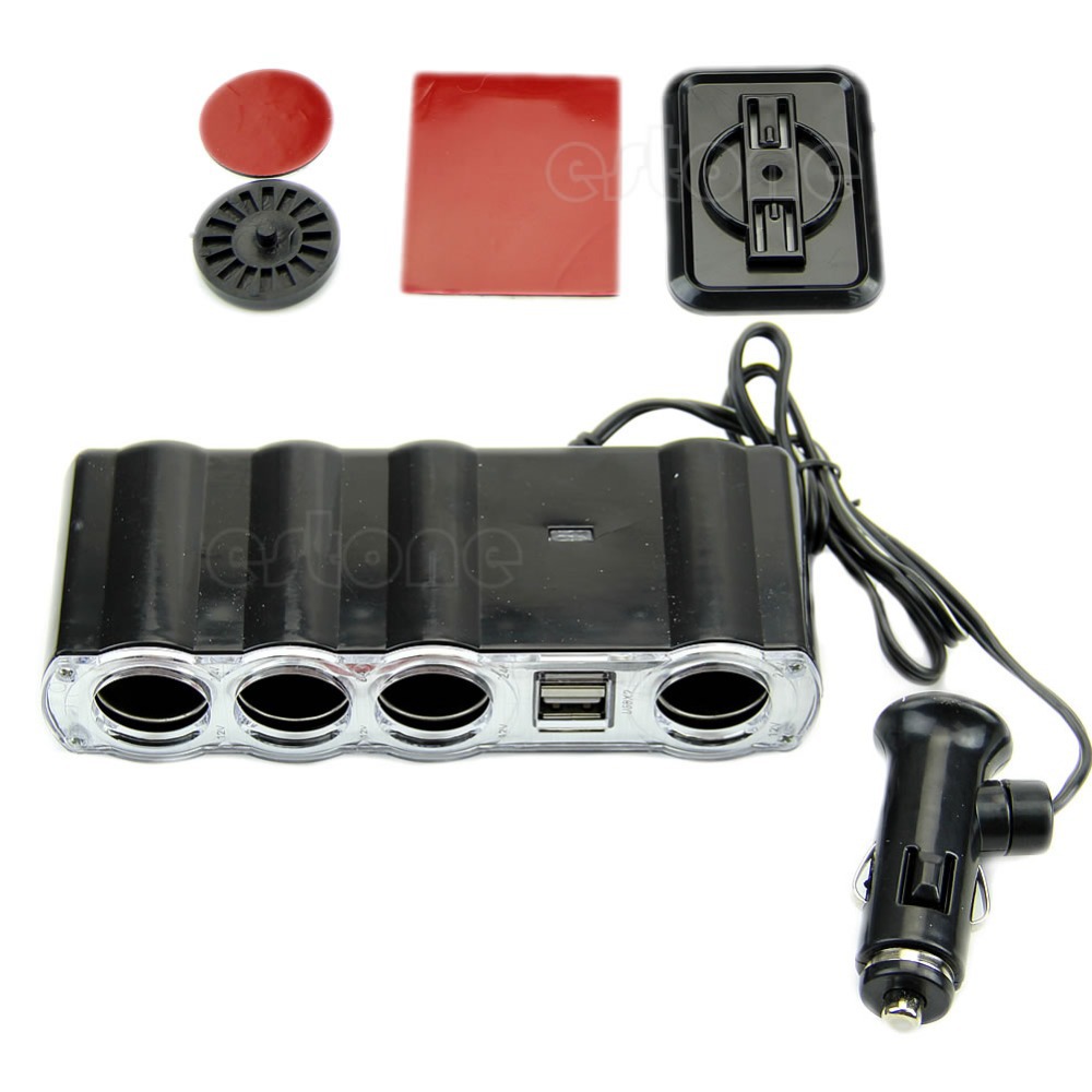 Купить Авто автомобилей 4 путь multi розетка прикуривателя сплиттер usb ...