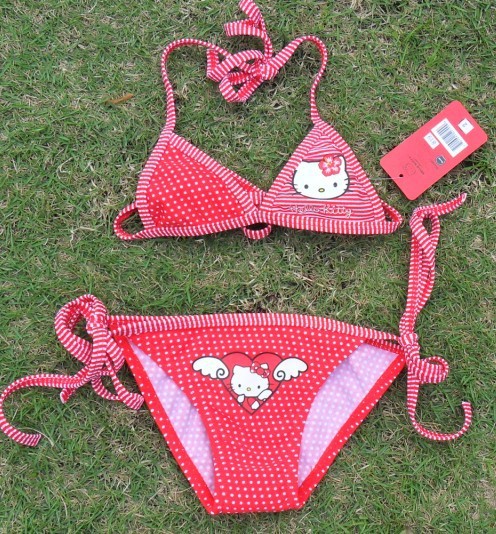 Hello Kitty Sexty Free Shipping Summer Girls Clothing Bikini Swimwear In Two Pieces From Mother