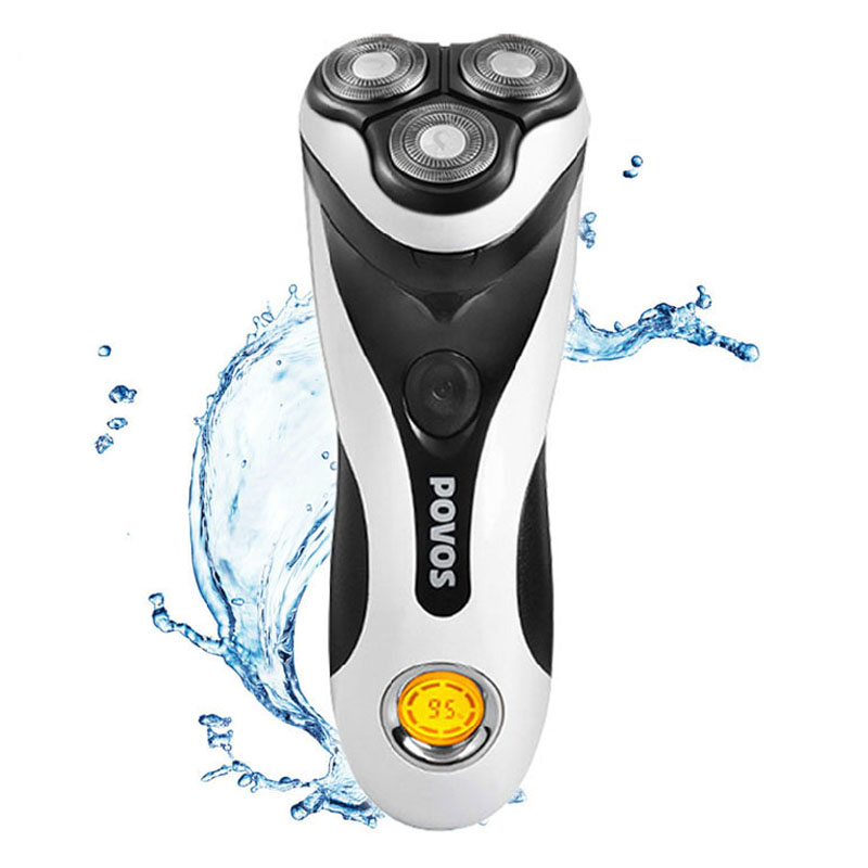 Mens Washable Rechargeable Rotary Electric Shaver Razor With Pop Up
