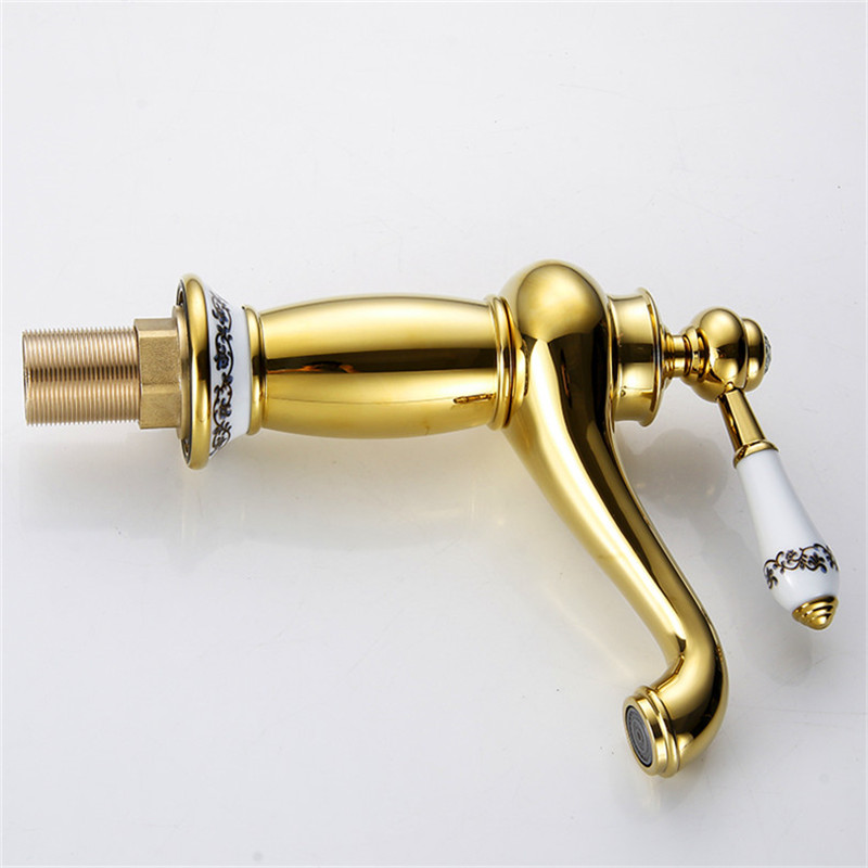 Купить современный кран ручка ванной кран золото Отделка & холодной ...