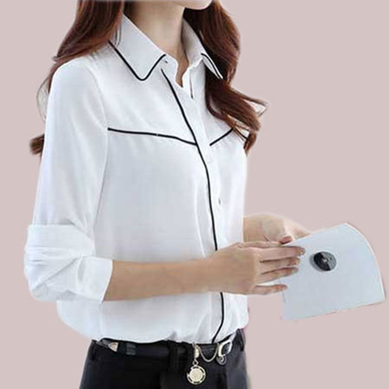 2015 New Summer Spring Fashion Women Chiffon Blouse Shirt Lady Work