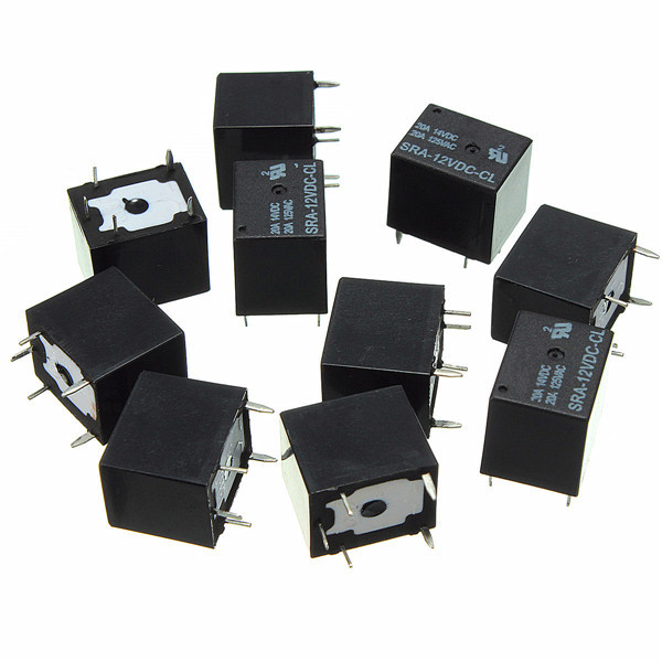 Купить 5 контактов реле 12v dc катушка питания реле pcb 20a sra 12В cl ...