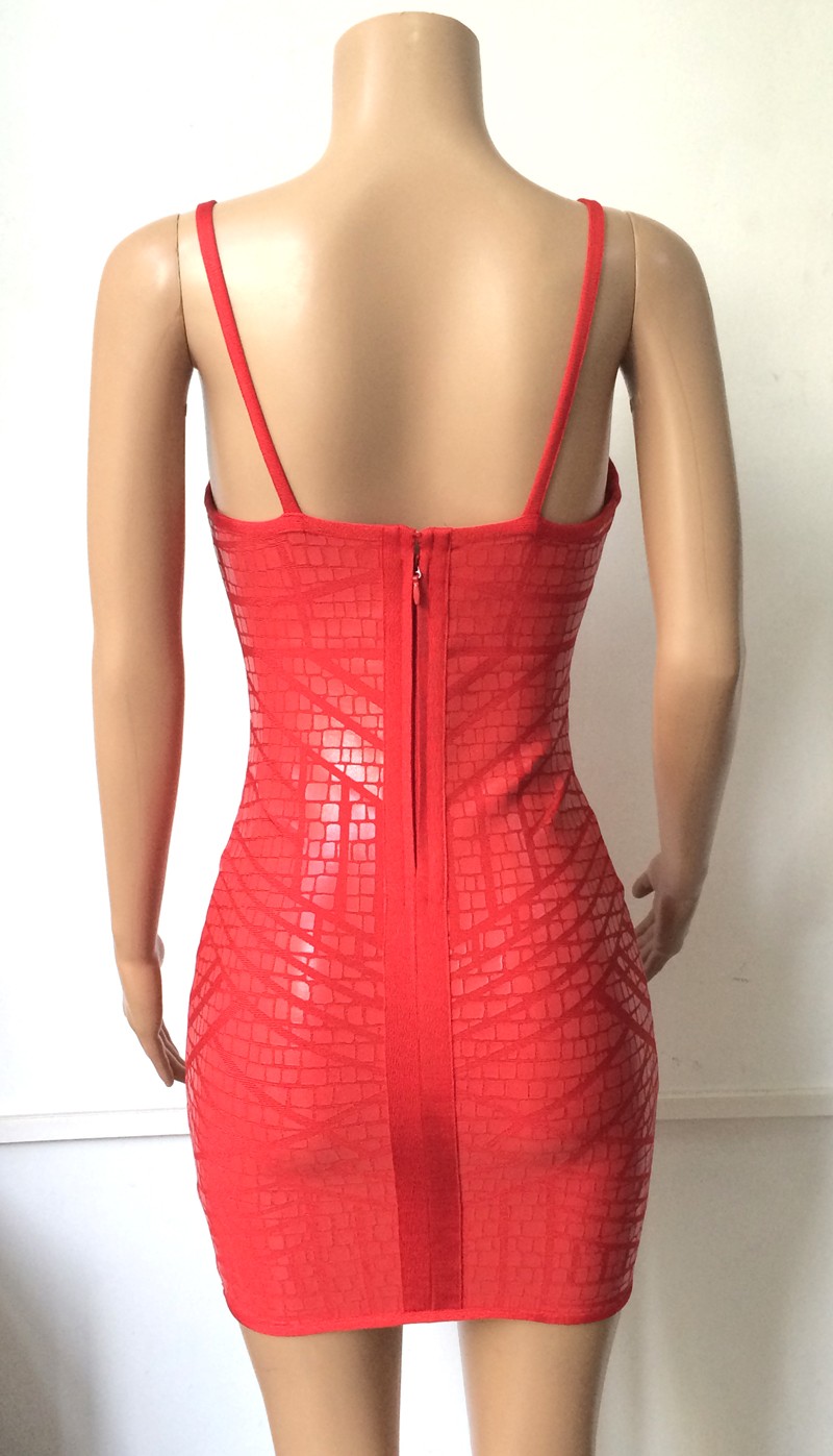 2018 Women Deep V Sexy Busty Celebrity Bandage Dress Hot Foil Strap Backless Mini Club Party