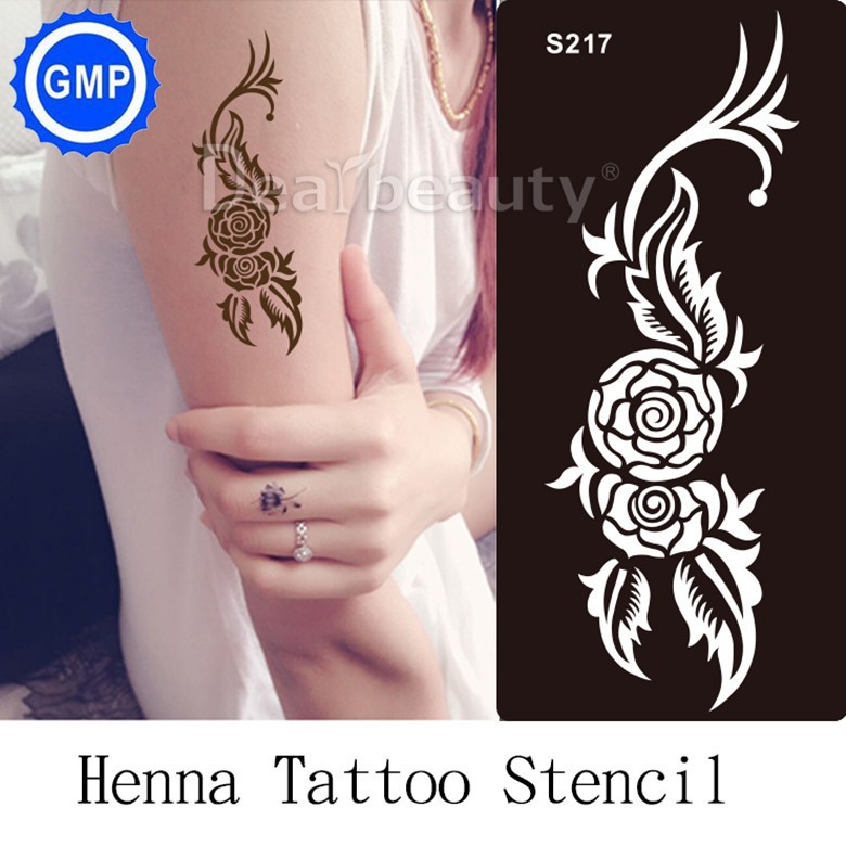 Купить 50pcs/lot хна татуировки трафареты для окраски тела искусство ...